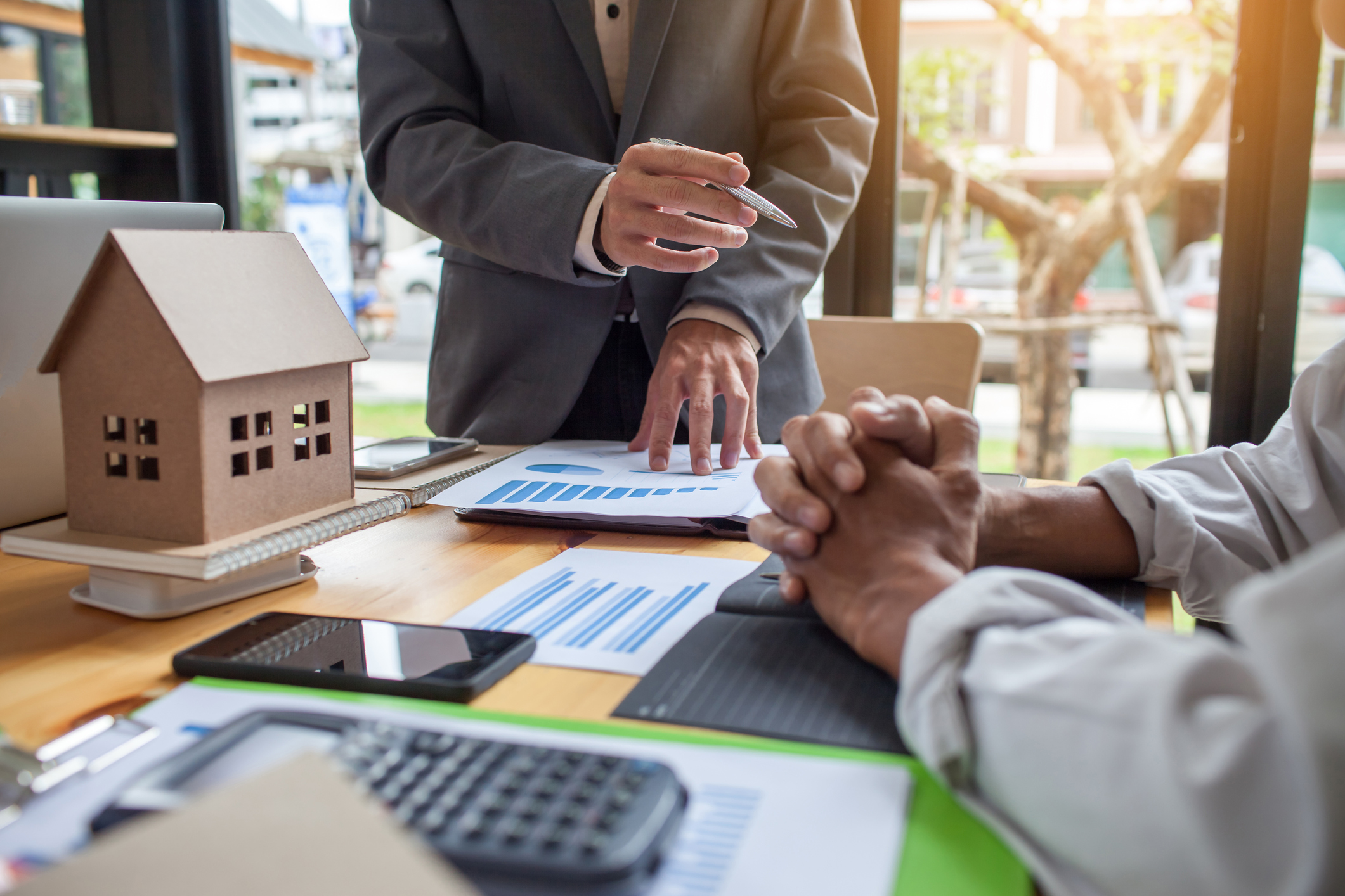 Business Meeting Of Real Estate Broker Business Meeting Working With